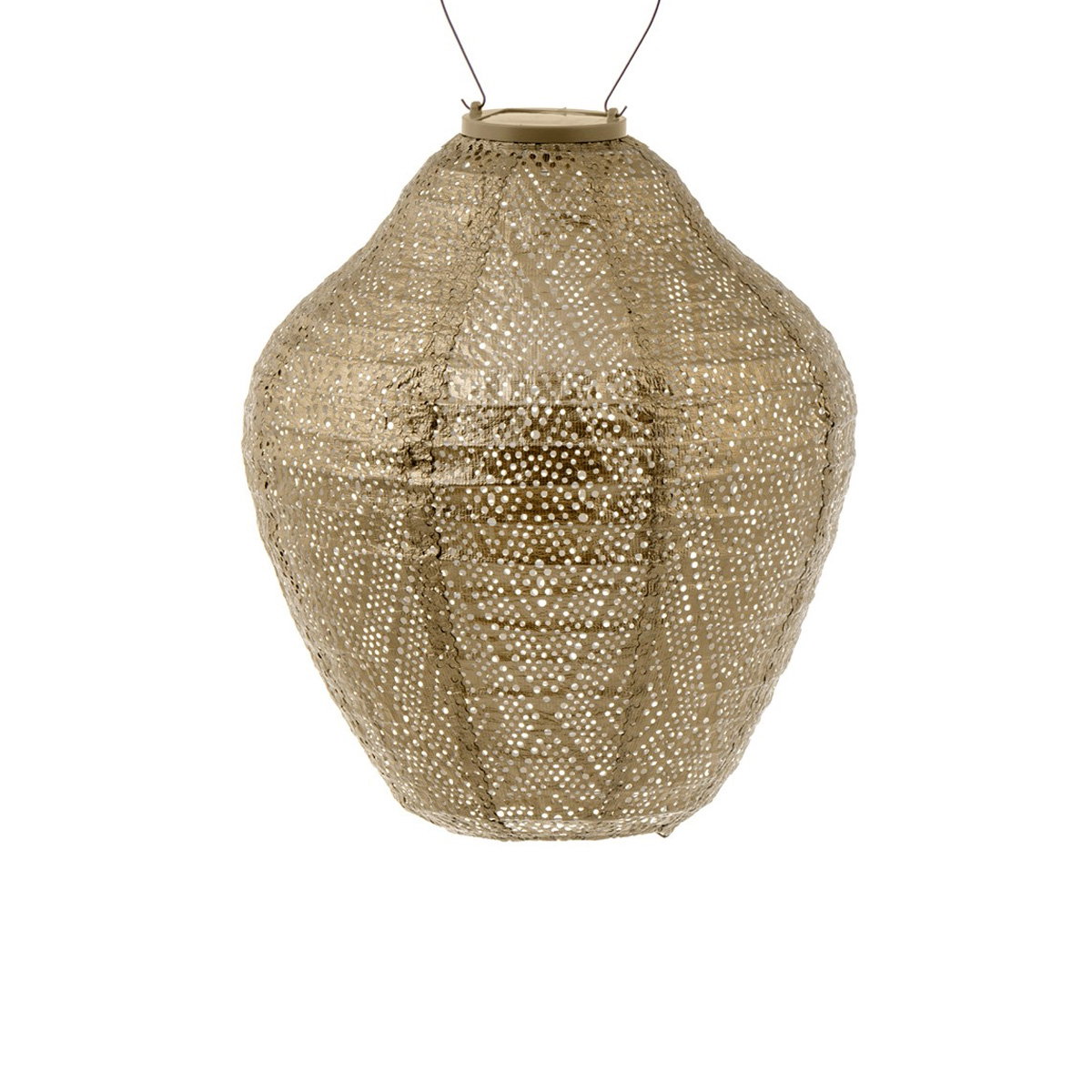 Claus Dalby Krukkeformet solcelle-lanterne, blank guld Ø: 30 cm H: 34 ...