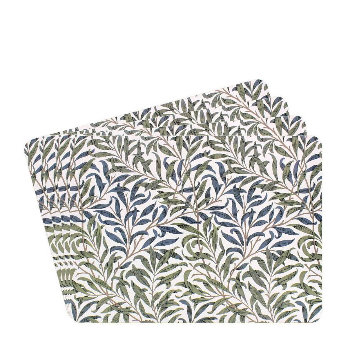 Sæt med 4 'dækkeservietter, med William Morris 'Willow Bough' motiv H ...