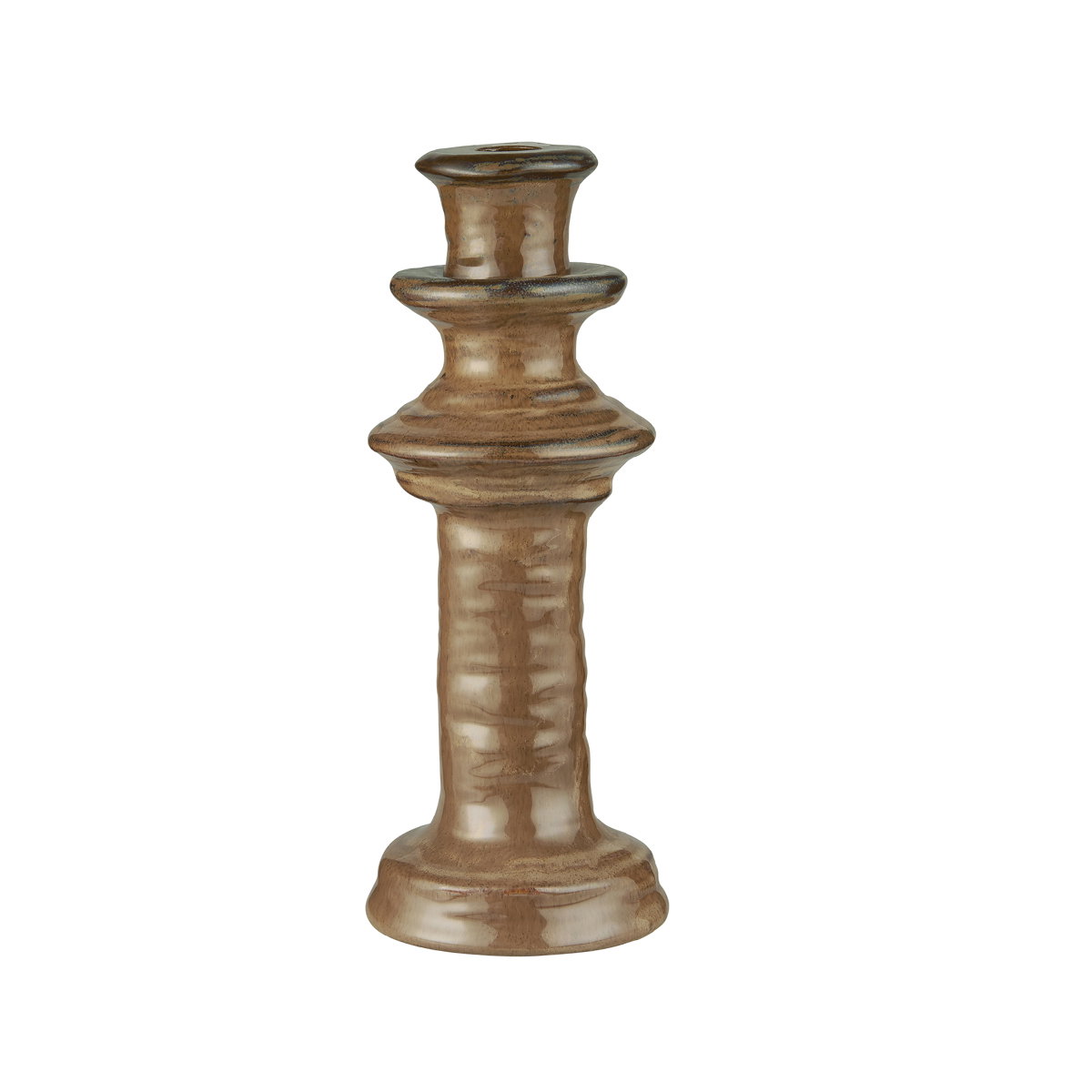 Brown ceramic candlestick for chandelier candles Ø: 10 cm H: 25,5 cm ...